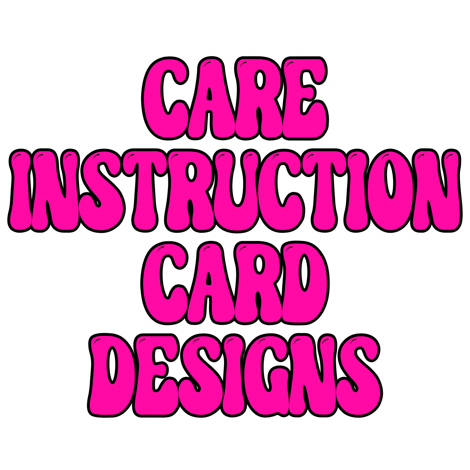Care Instruction Card Designs – Forever Em Designs