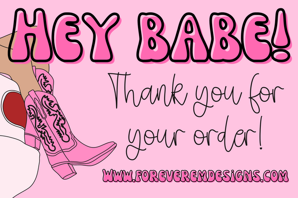 Preppy + Western Thank You Card Design – Forever Em Designs