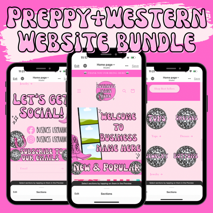 Preppy + Western Website Bundle – Forever Em Designs