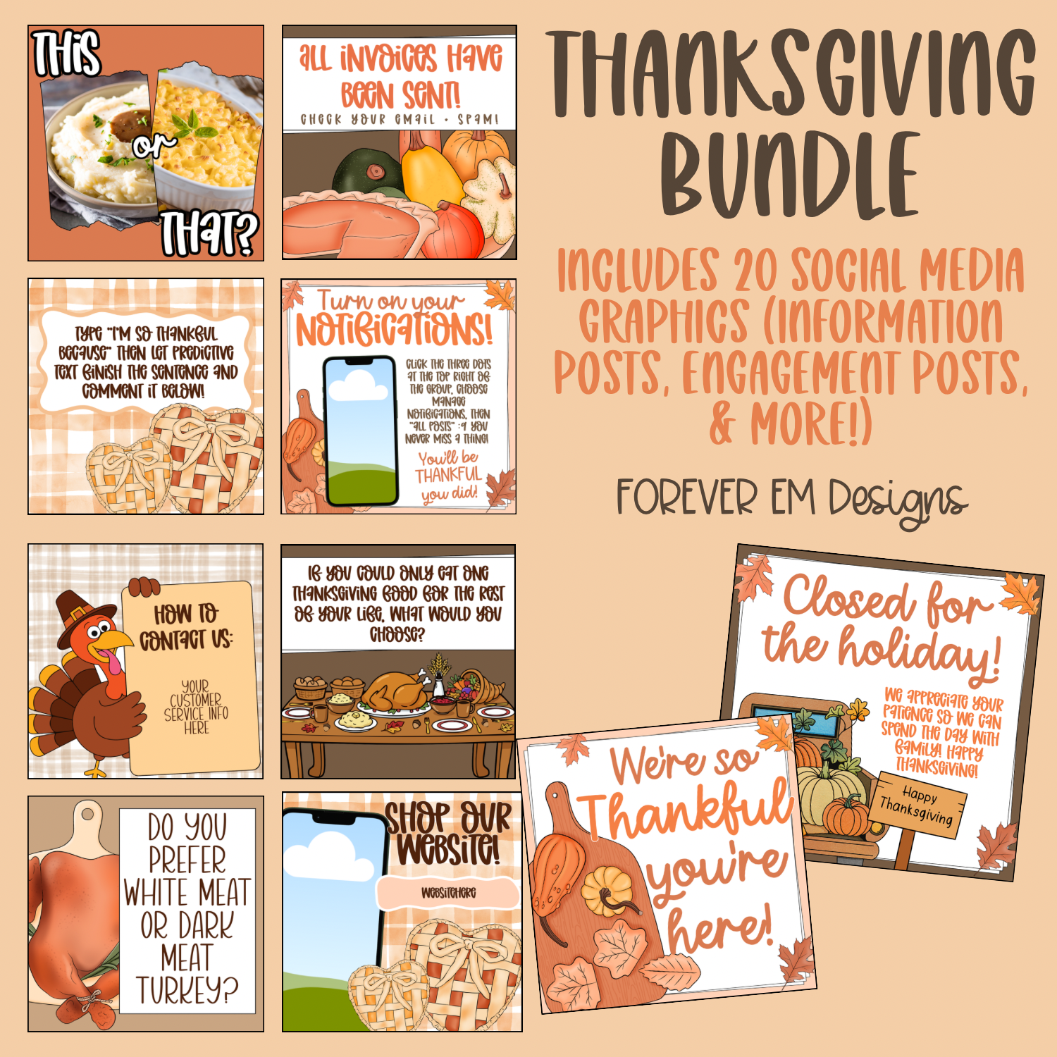 Classic Thanksgiving Bundle (2025) – Forever Em Designs