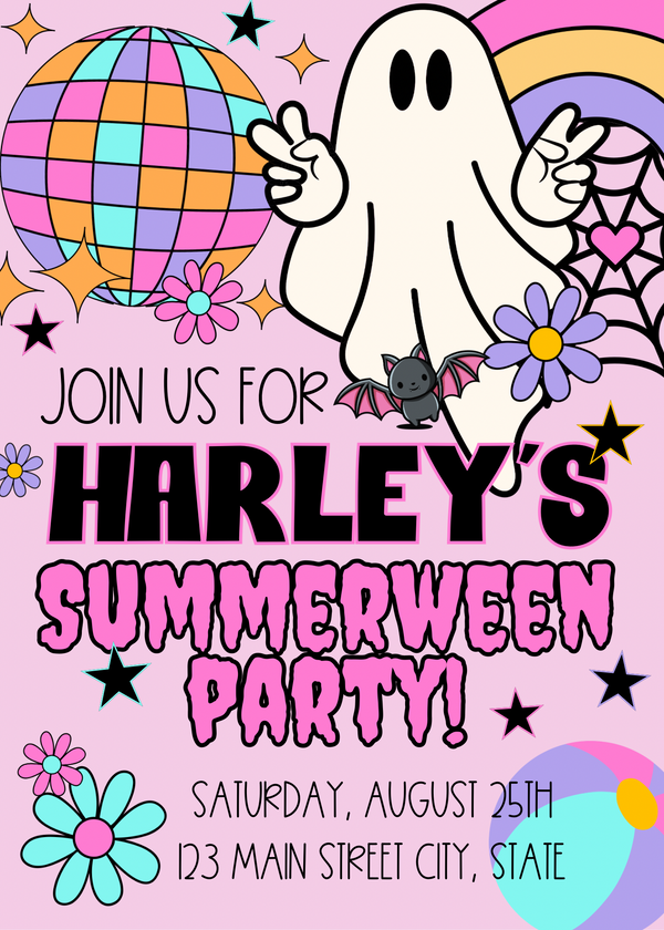Summerween party template – Forever Em Designs